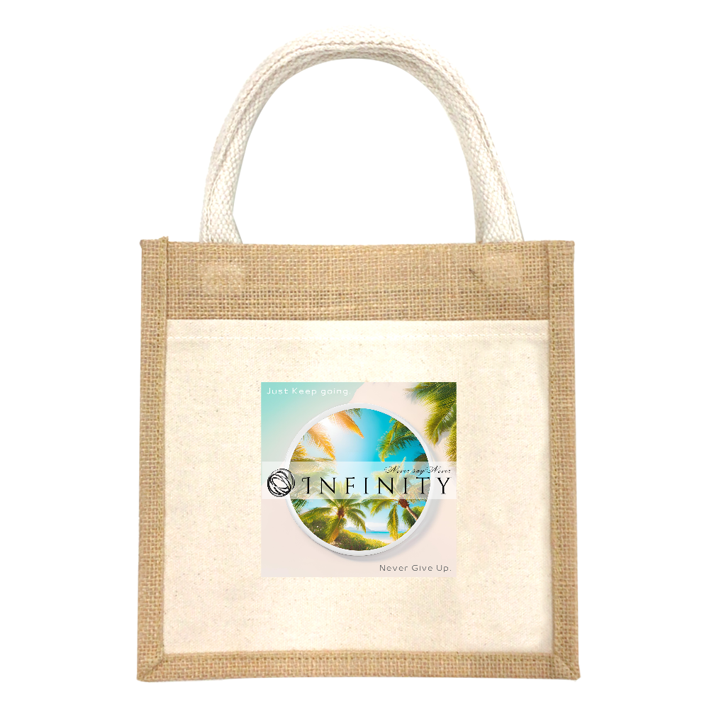 Infinity Summer Ver.4 ジュート＆キャンパスポケットトートバッグ(表面ロゴ有り)（SyuRi_358のジュート＆キャンバス ...
